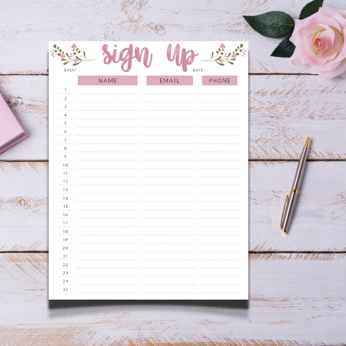 Sign up Sheet Editable | Sign up Sheet Template | Event Sign up | Canva ...