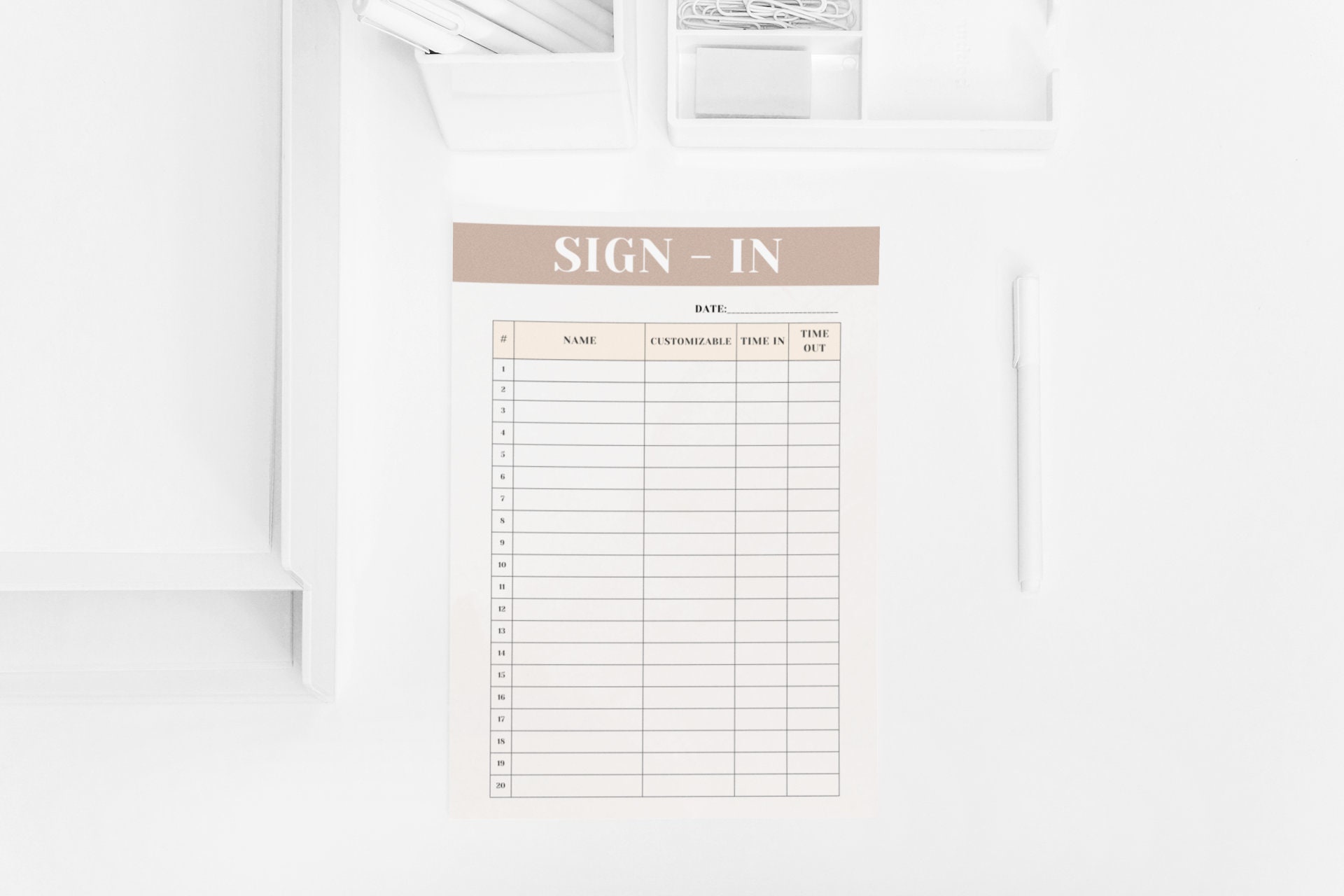 Editable Sign in Sheet, Instant Download, Sign in Sheet, Canva Template ...
