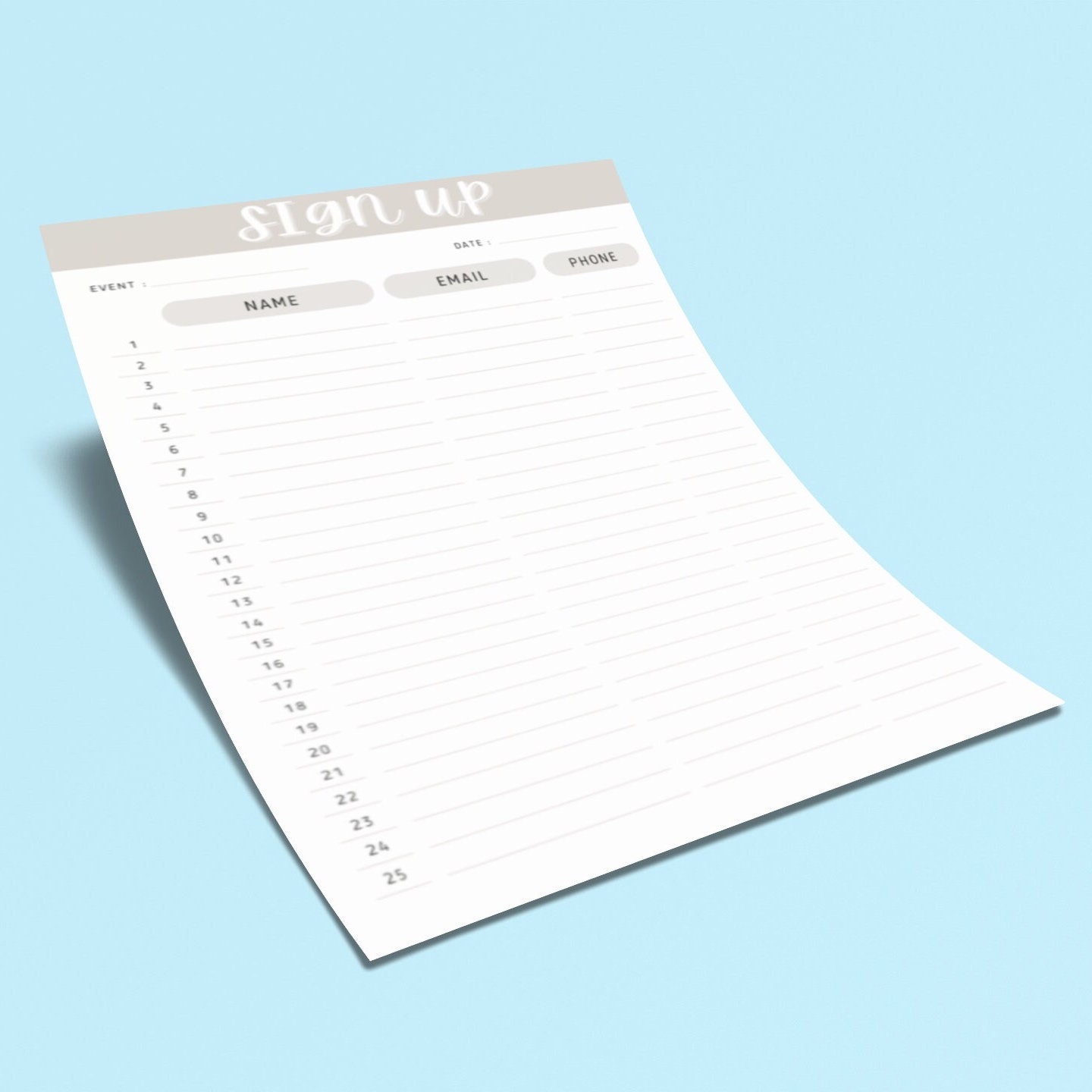 Editable Sign up Sheet. Sign up Sheet Template. Event Sign Up. Canva ...
