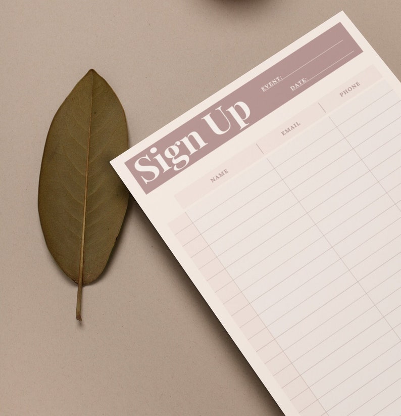Editable Sign up Sheet. Sign up Sheet Template. Event Sign Up. Canva ...