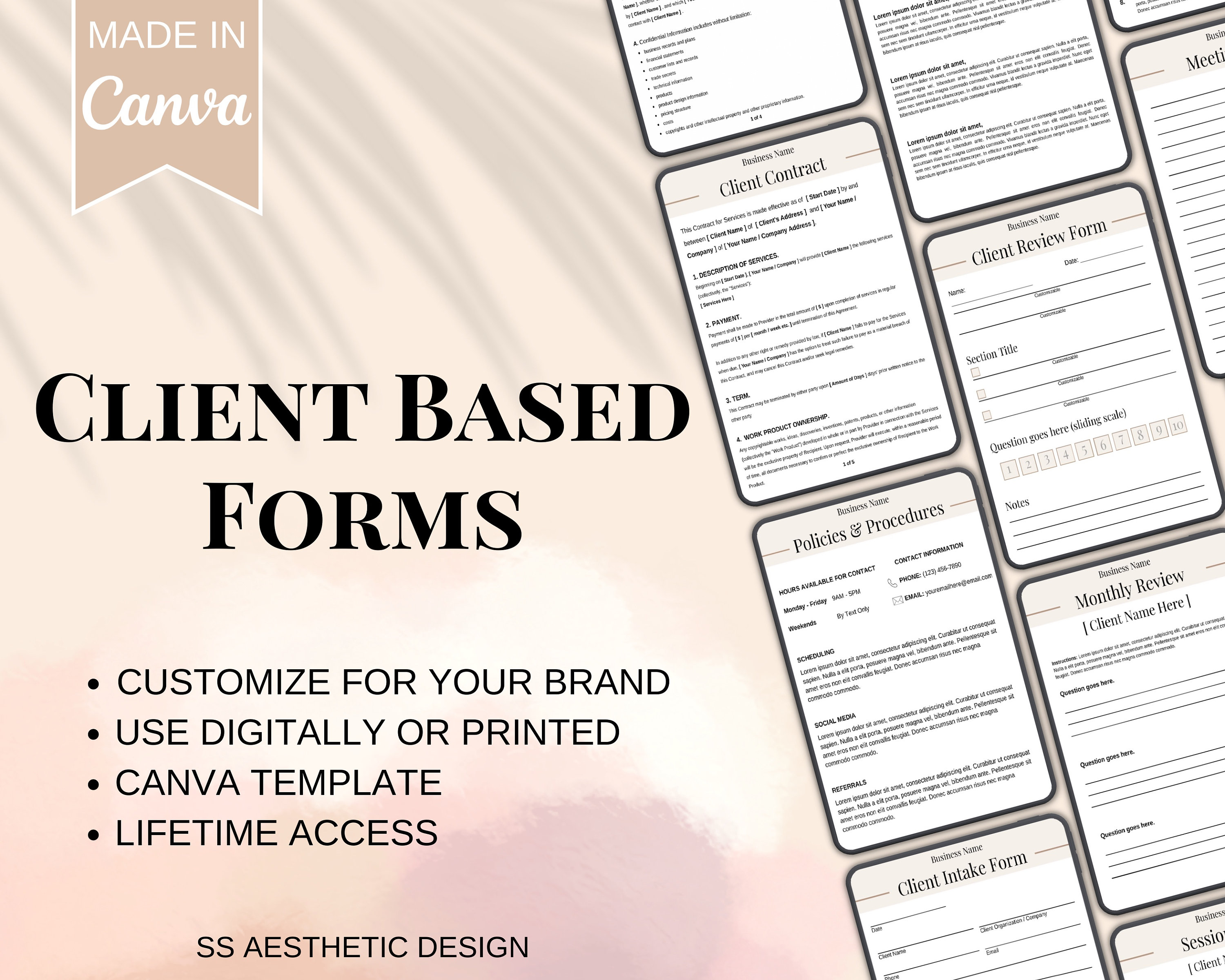 Client Based Business Forms | Virtual Assistant Templates | Client ...