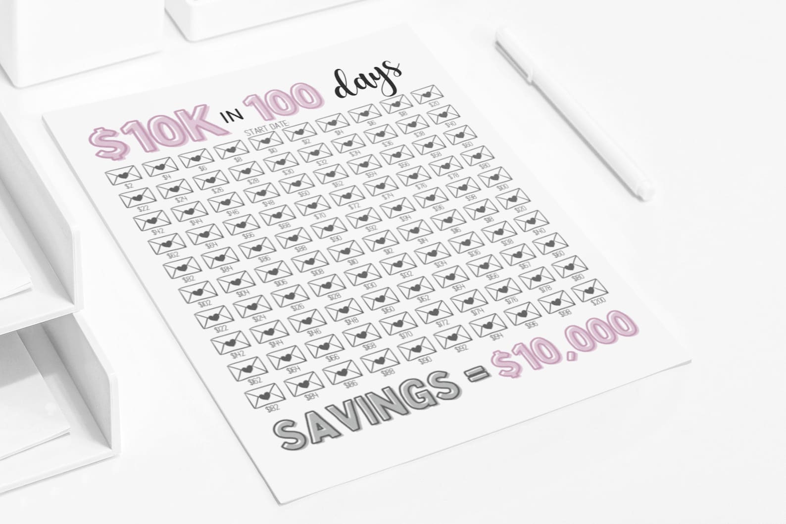 10K Savings Challenge Printable Saving Tracker Editable Template Money Saving Challenge ...