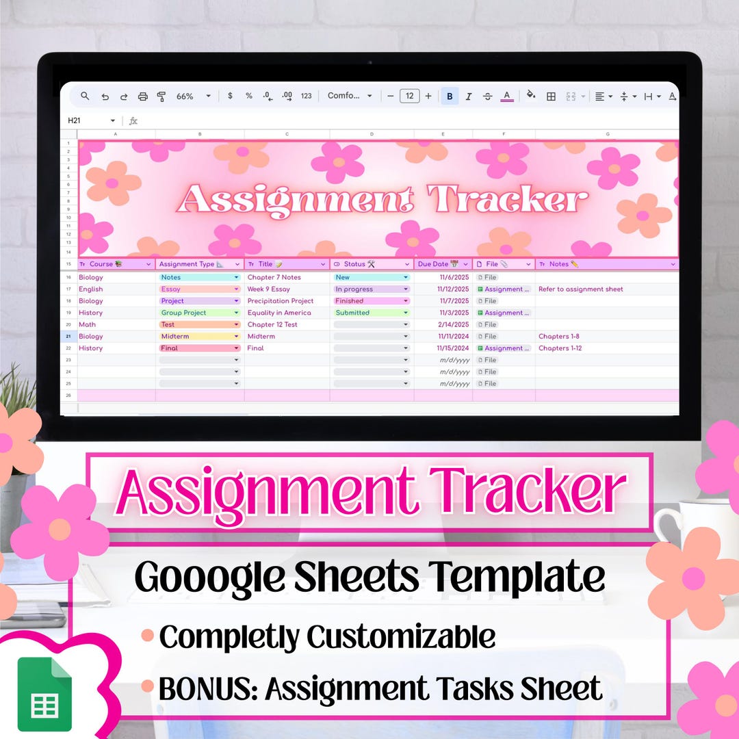 Assignment Tracker | Assignment Tracker Template | Task Tracker ...