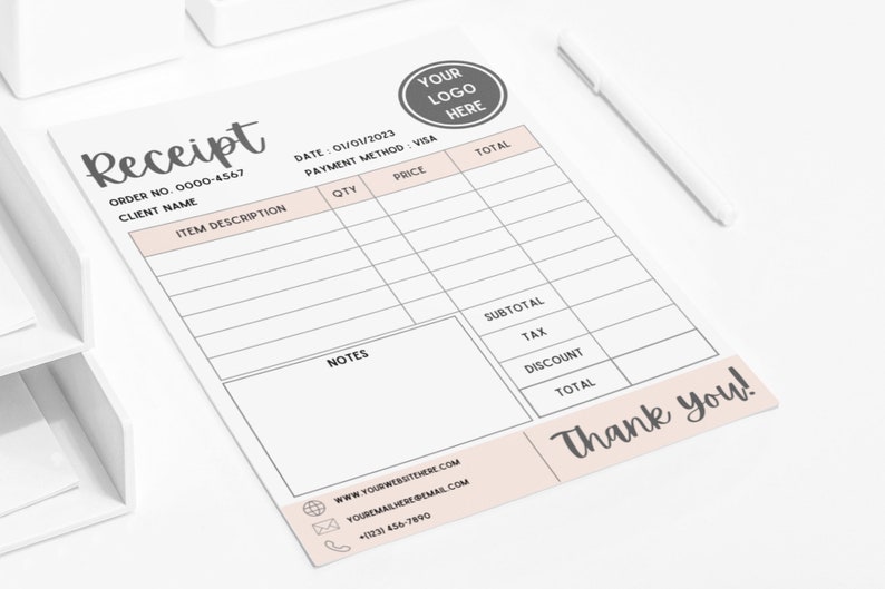 Invoice Template | Receipt Template Canva | Order Form Template | Small ...