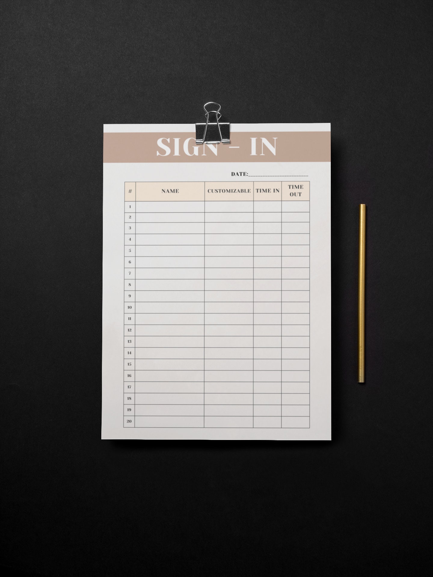 Editable Sign in Sheet Instant Download Sign in Sheet Canva - Etsy Canada
