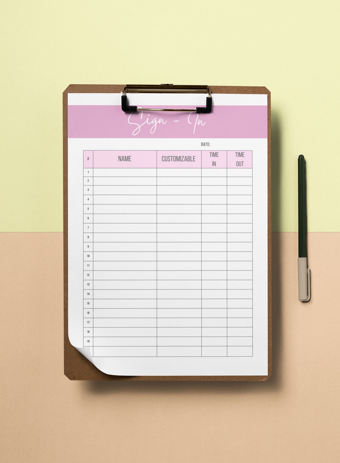 Editable Sign in Sheet, Instant Download, Sign in Sheet, Canva Template ...