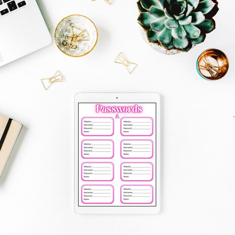 Password Tracker | Password Tracker Template | Password Organizer ...