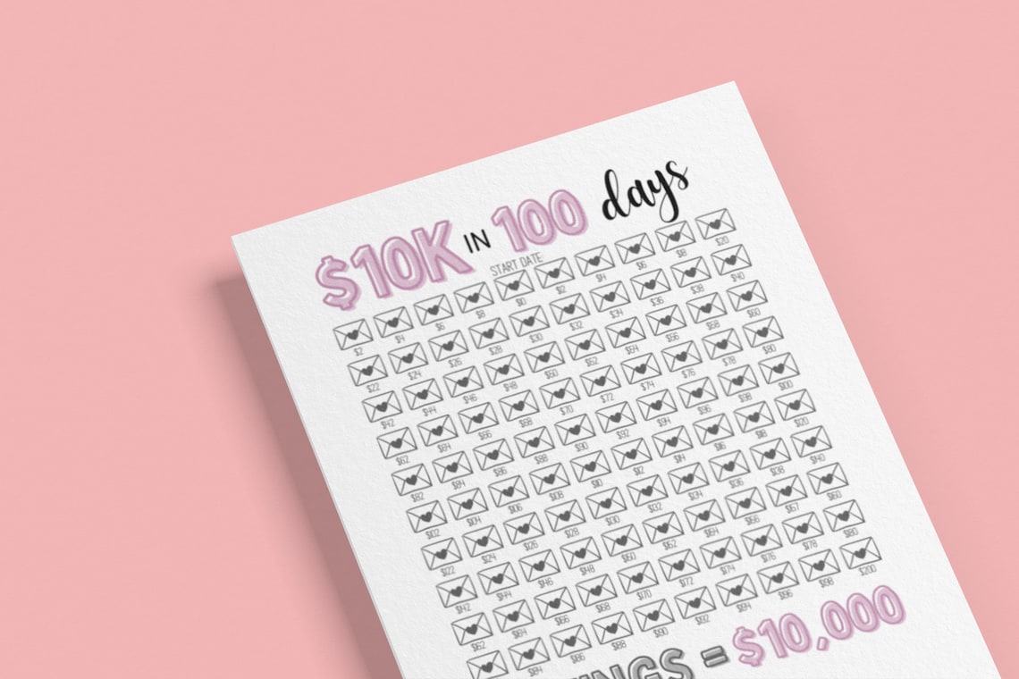 10K Savings Challenge Printable Saving Tracker Editable Template Money ...