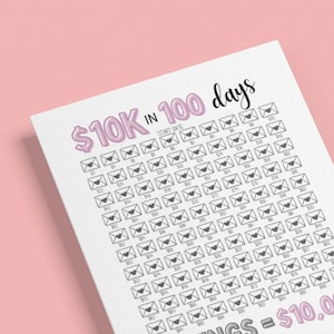 10K Savings Challenge Printable Saving Tracker Editable Template Money ...