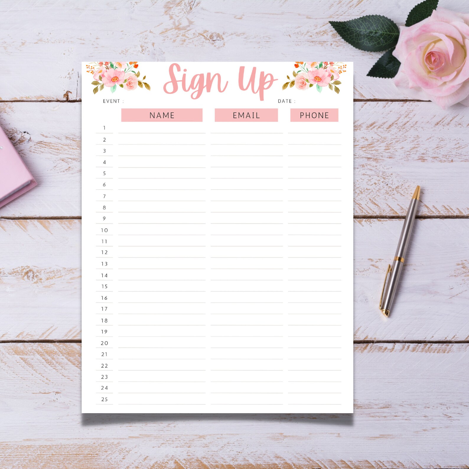 Sign up Sheet Editable | Sign up Sheet Template | Event Sign up | Canva ...