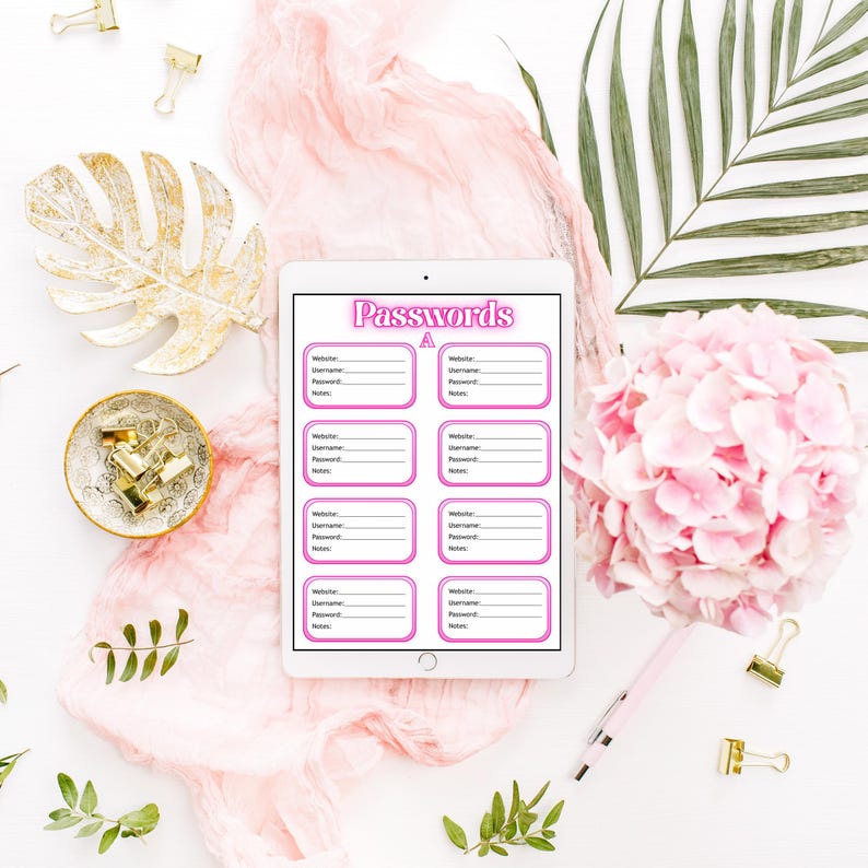 Password Tracker | Password Tracker Template | Password Organizer ...