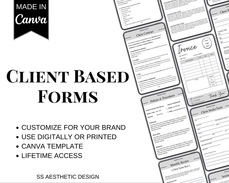 Client Based Business Forms Virtual Assistant Templates - Etsy