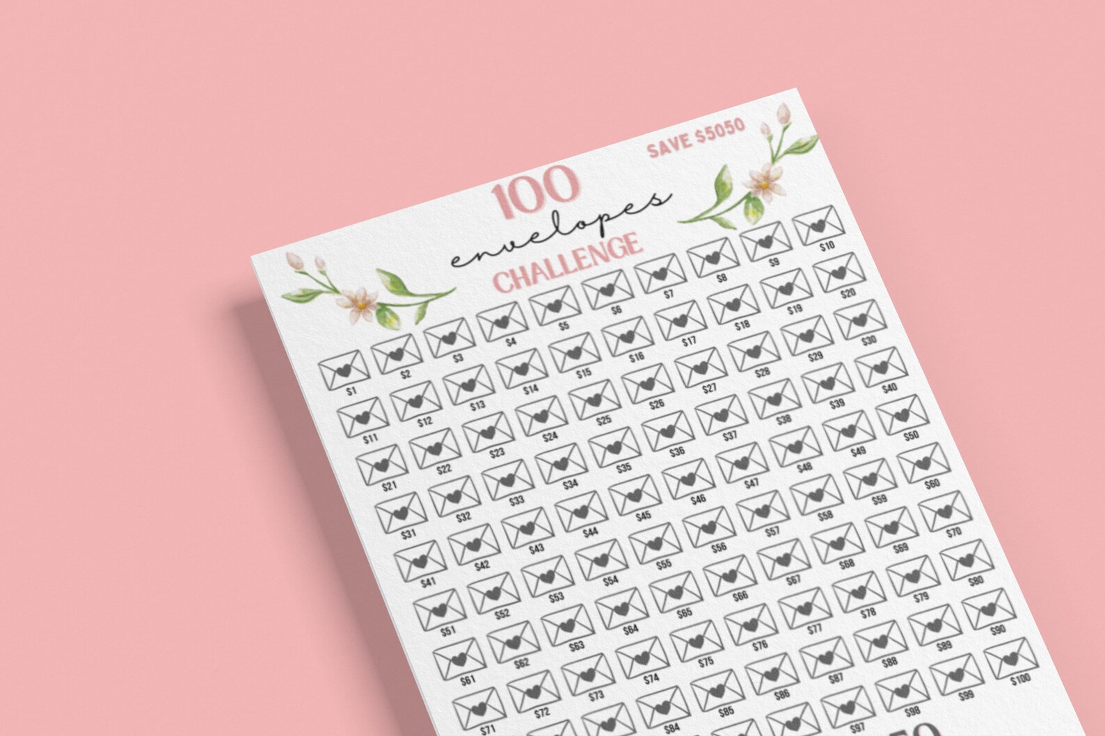 100 Envelope Challenge Savings Challenge Printable Saving Challenge ...