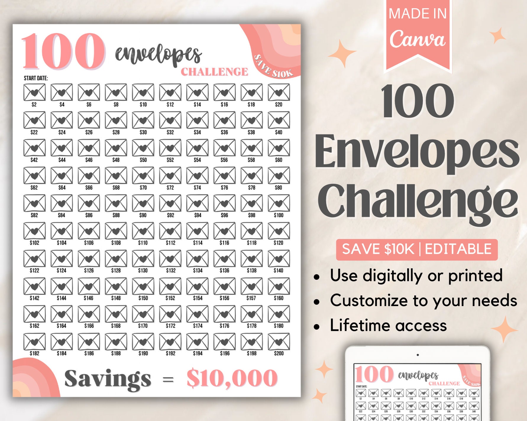 100 Envelope Challenge Saving Challenge Money Saving Challenge Saving ...
