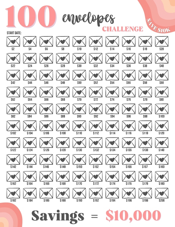 30K 100 ENVELOPE CHALLENGE Printable 30000 Saving Tracker, 51% OFF 30K 100 ENVELOPE CHALLENGE Printable 30000 Saving Tracker, 51% OFF
