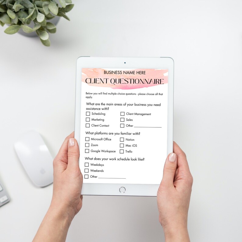 Client Questionnaire for Virtual Assistants | New Client Questionnaire ...