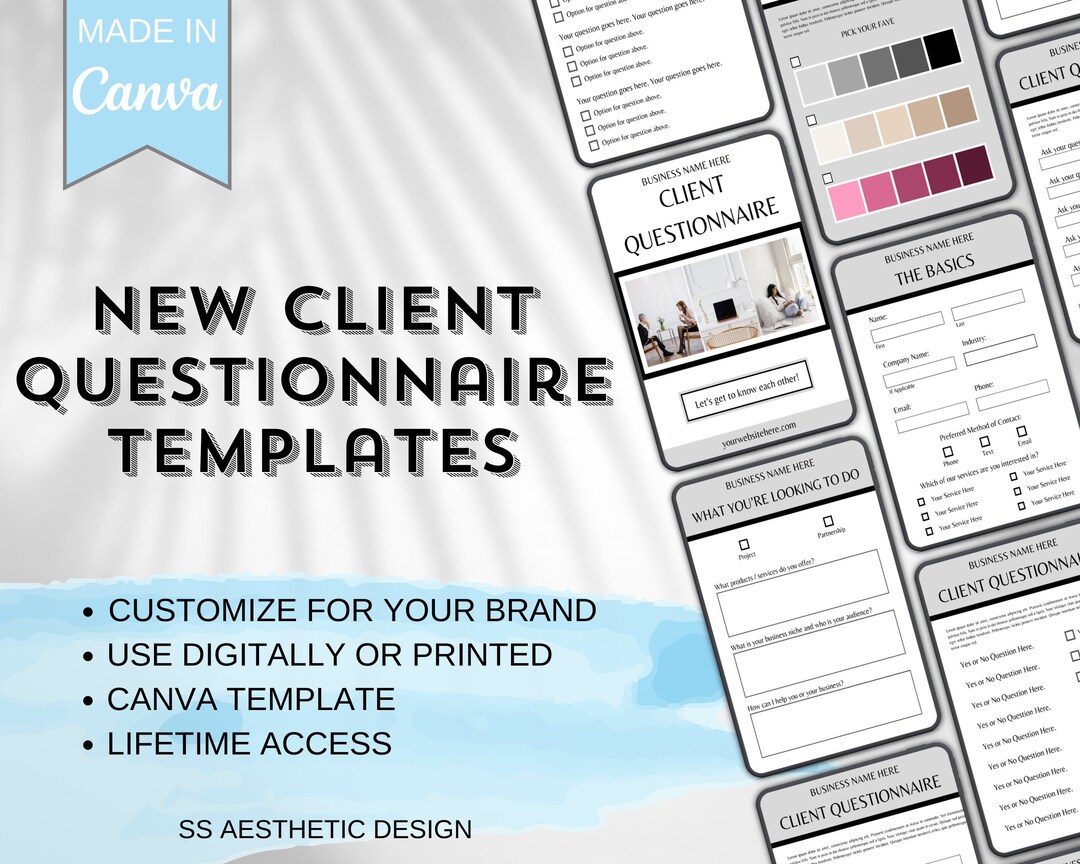New Client Questionnaire Template | Social Media Manager | Virtual ...