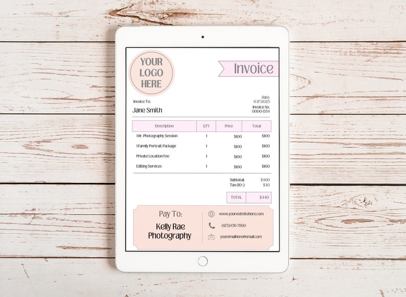 Invoice Template - Receipt Template - Order Form Template - Business ...