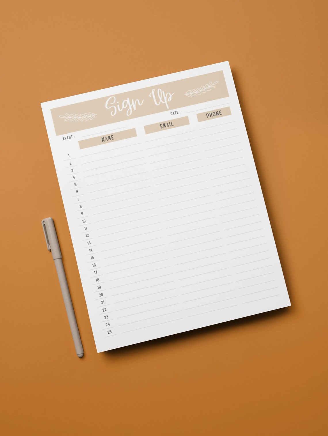 Editable Sign up Sheet. Sign up Sheet Template. Event Sign Up. Canva ...