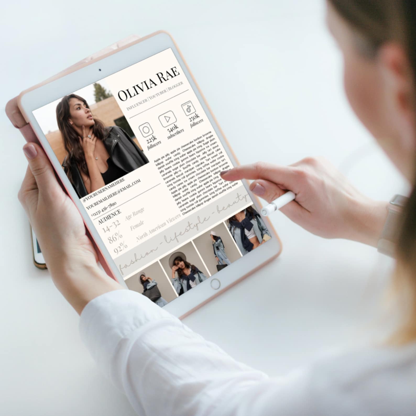 Influencer Media Kit Template | 2 Page Media Kit Template for Canva ...