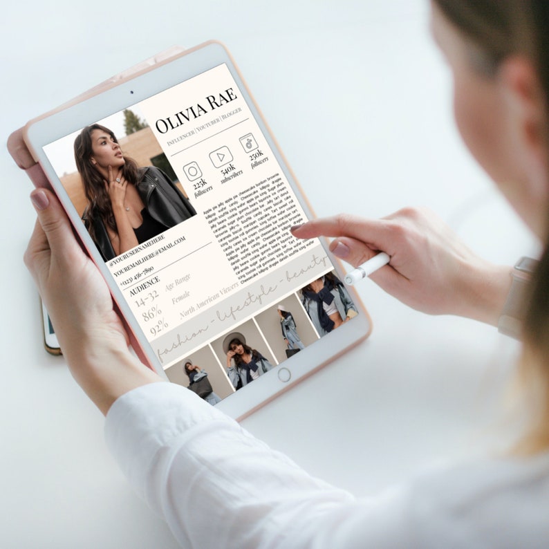 Influencer Media Kit Template | 2 Page Media Kit Template for Canva ...