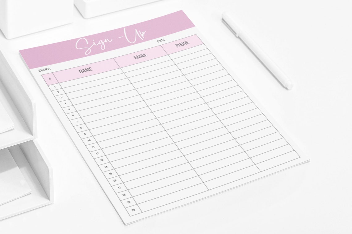 Editable Sign up Sheet. Sign up Sheet Template. Event Sign Up. Canva ...