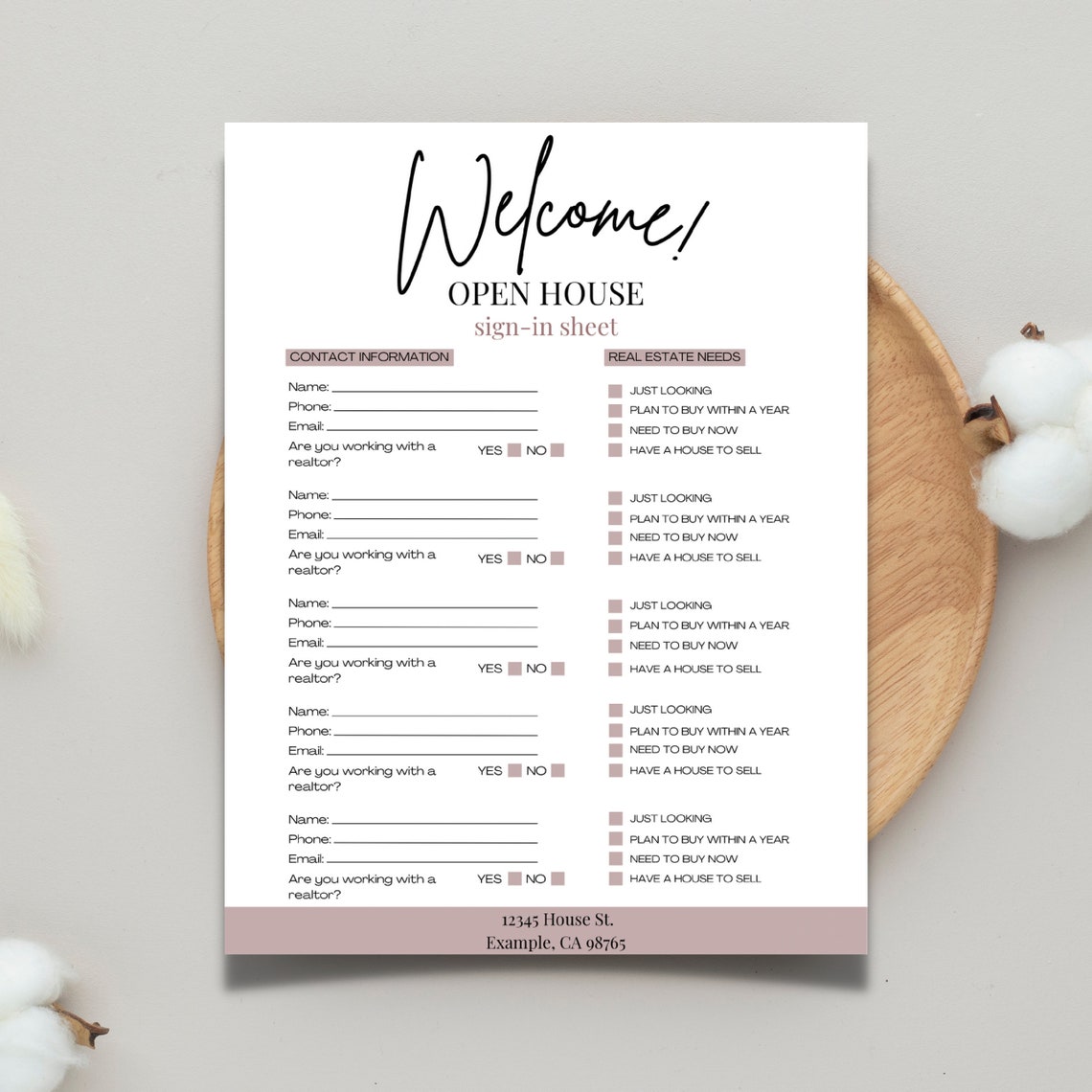 Editable Open House Sign-in Sheets, Real Estate Printable, Open House ...
