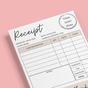 Invoice Template | Receipt Template Canva | Order Form Template | Small ...