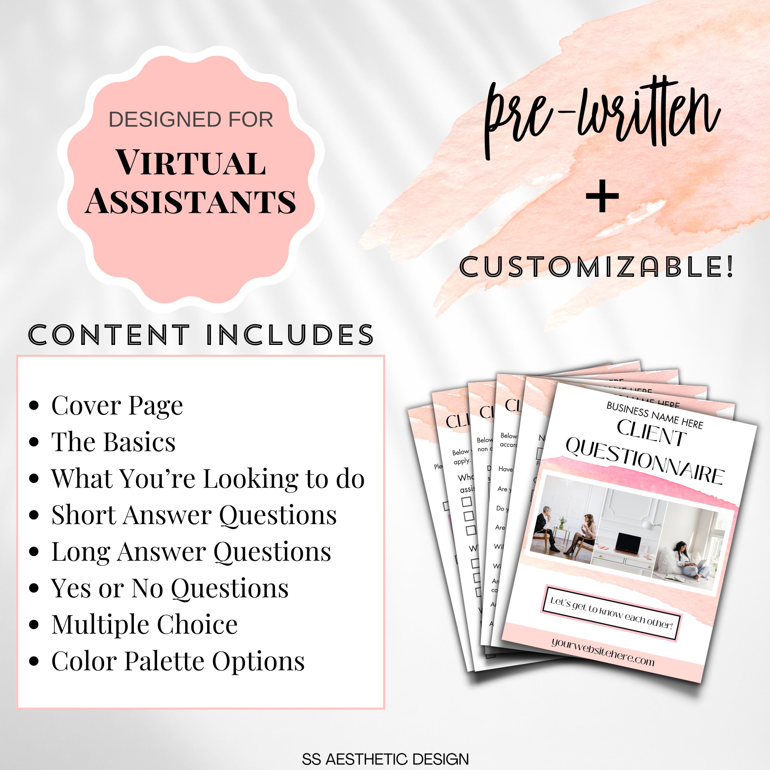 Client Questionnaire for Virtual Assistants | New Client Questionnaire ...