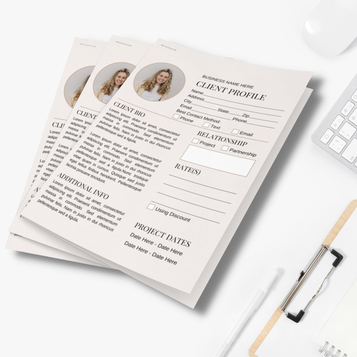 Business Client Profile Template Package | Client Onboarding | Virtual ...