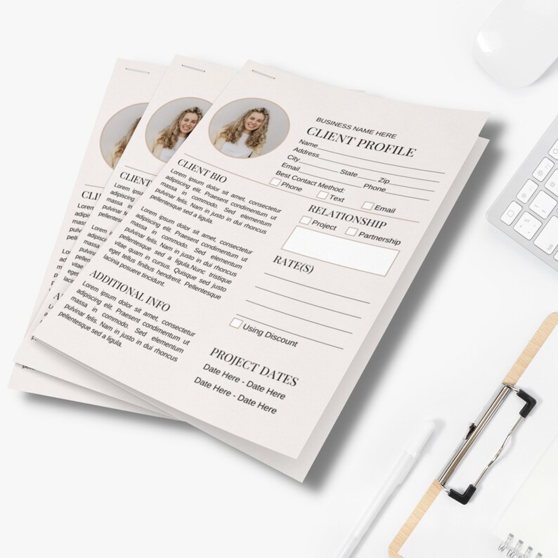 Business Client Profile Template Package | Client Onboarding | Virtual ...