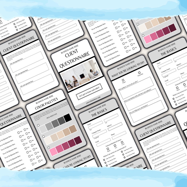 New Client Questionnaire Template | Social Media Manager | Virtual ...