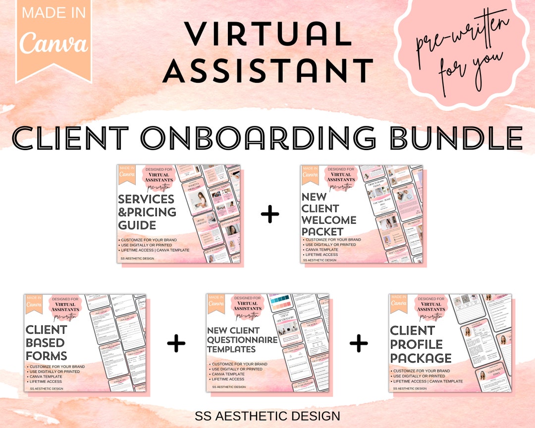 Virtual Assistant Client Onboarding Bundle | Client Welcome Packet | Client Contract | Price ...