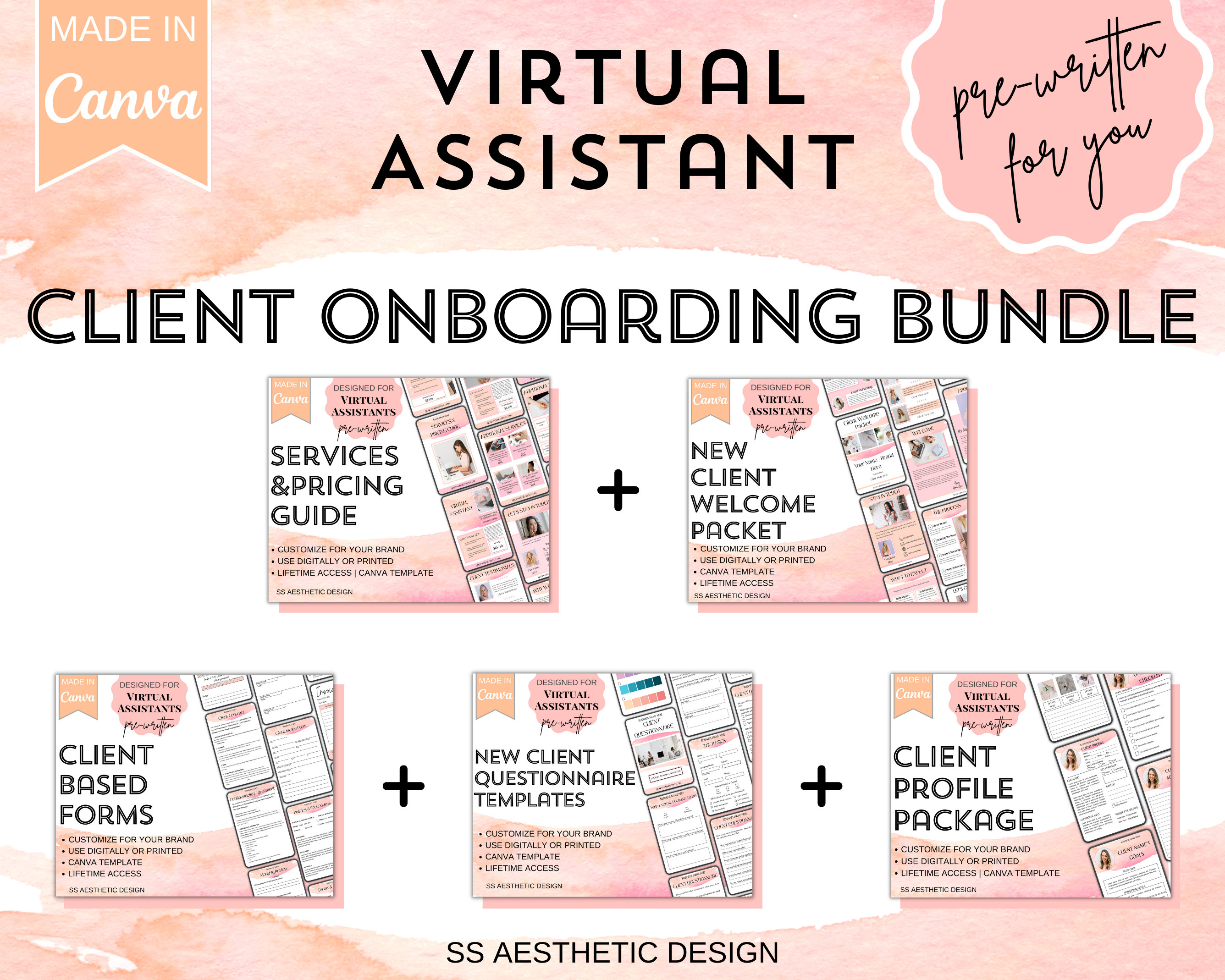 Virtual Assistant Client Onboarding Bundle | Client Welcome Packet | Client Contract | Price ...