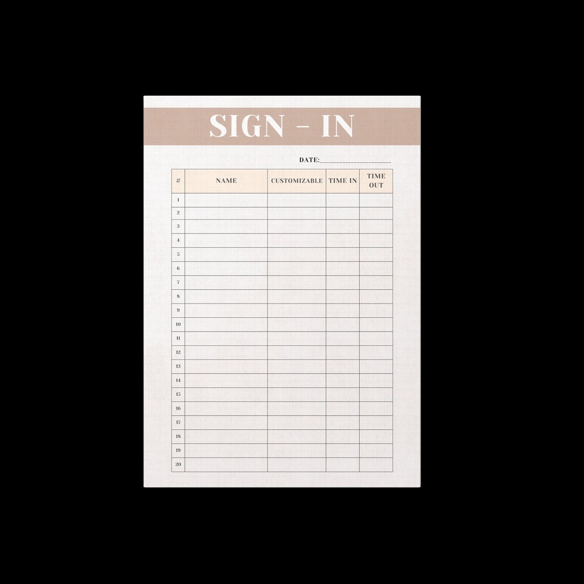 Editable Sign in Sheet Instant Download Sign in Sheet Canva - Etsy Canada