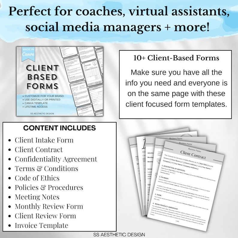 Client Based Business Forms | Virtual Assistant Templates | Client ...