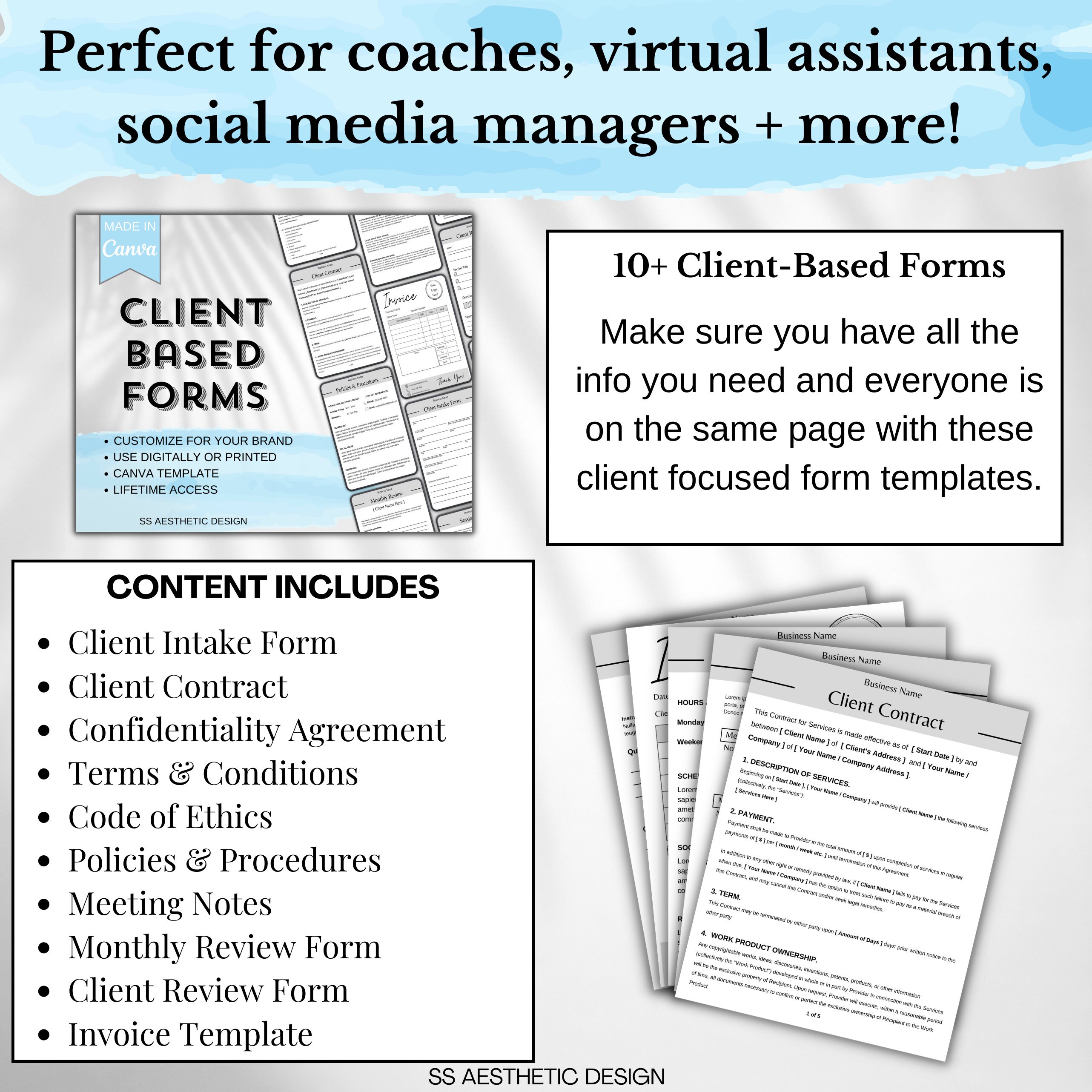 Client Based Business Forms | Virtual Assistant Templates | Client ...