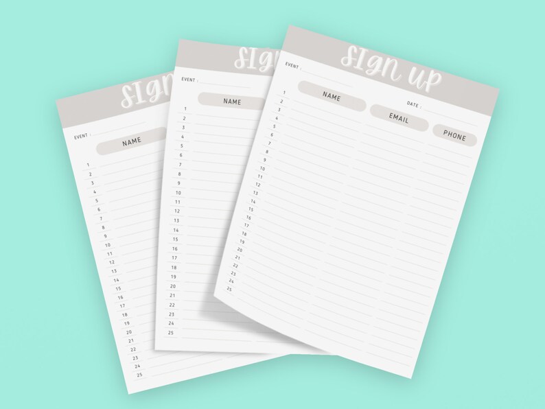 Editable Sign up Sheet. Sign up Sheet Template. Event Sign Up. Canva ...