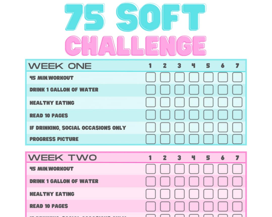 75 Soft Challenge Tracker | 75 Soft Challenge | 75 Soft Challenge ...