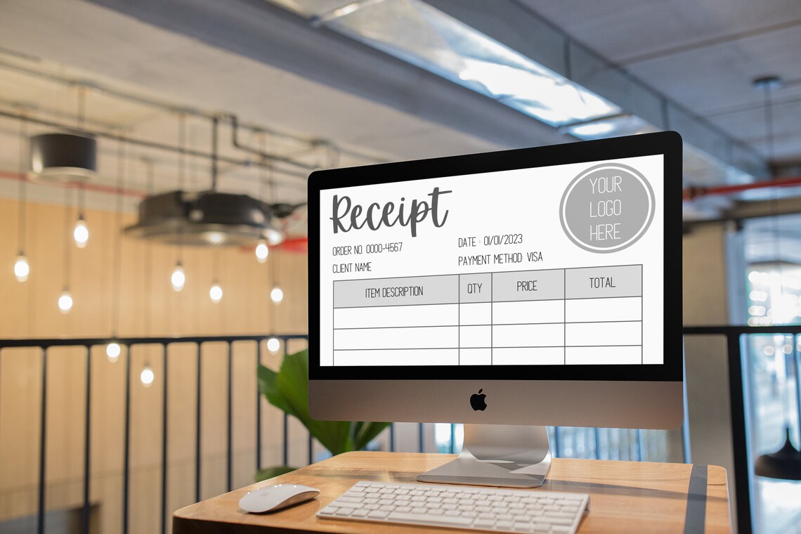 Small Business Printable Receipt Template Customizable - Etsy
