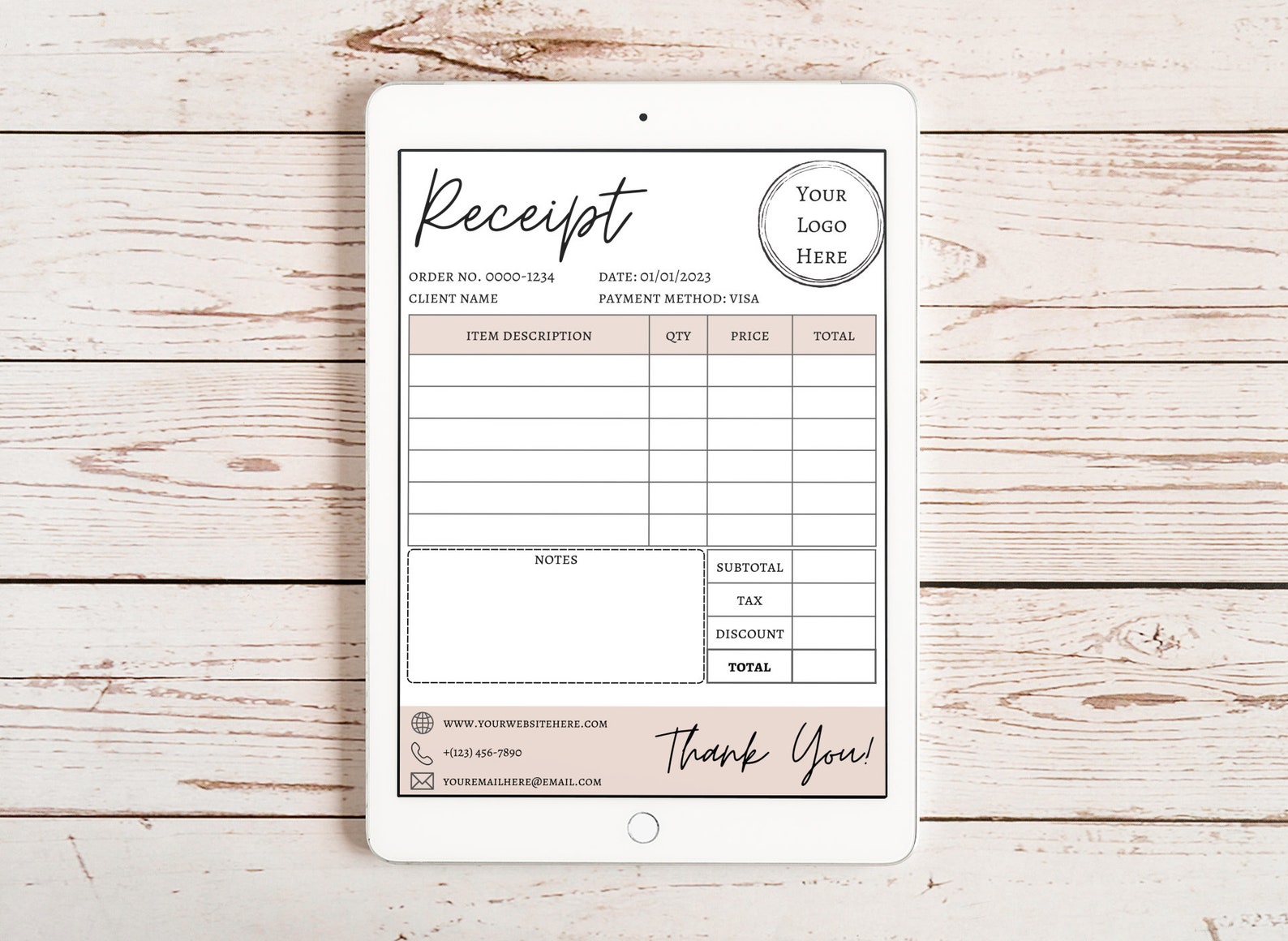 Invoice Template | Receipt Template Canva | Order Form Template | Small ...