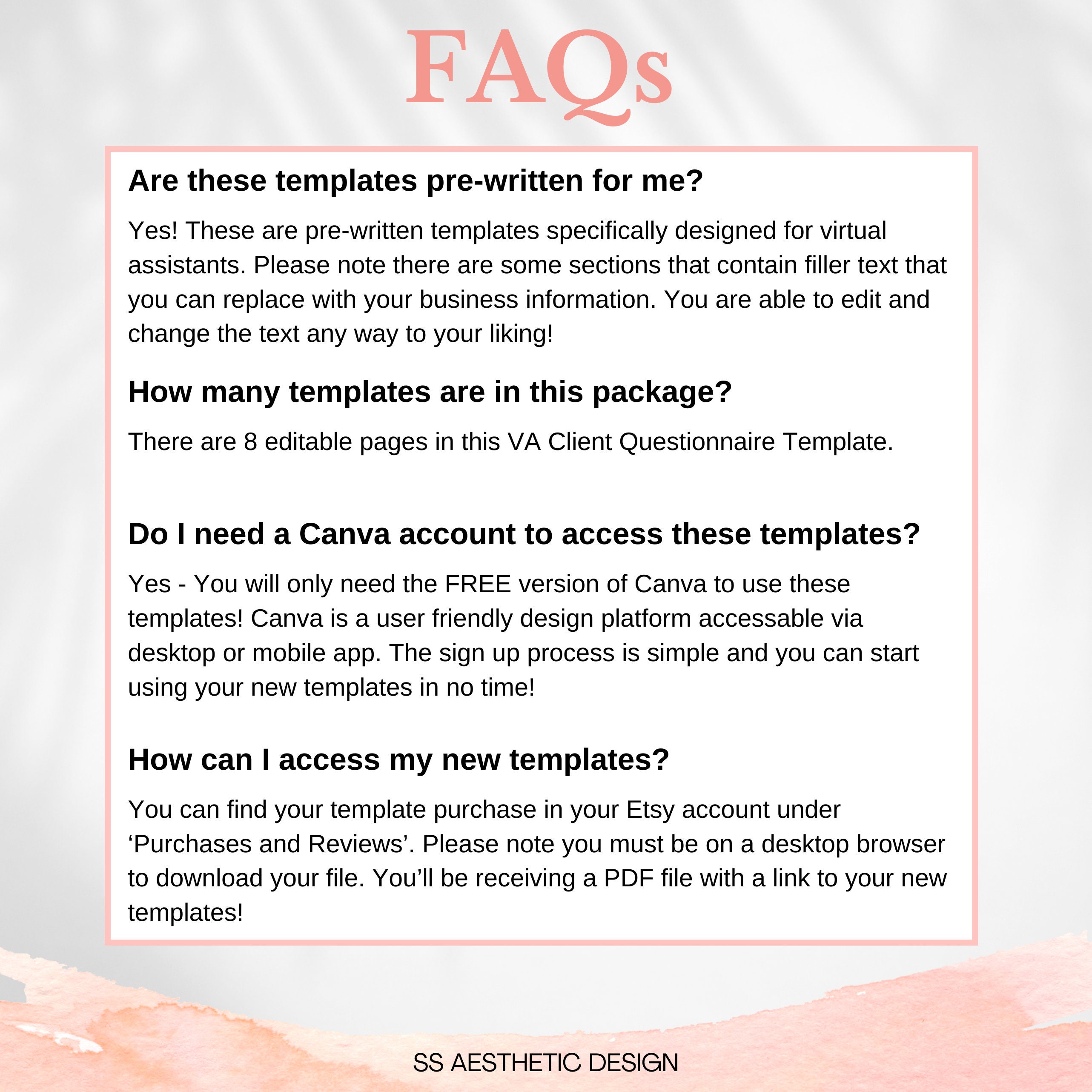 Client Questionnaire for Virtual Assistants | New Client Questionnaire ...