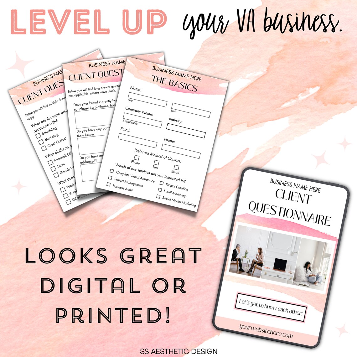 Client Questionnaire for Virtual Assistants New Client - Etsy