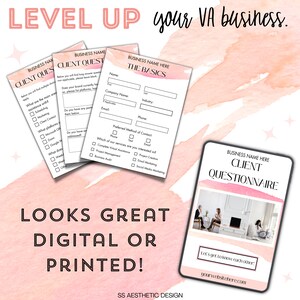 Client Questionnaire for Virtual Assistants | New Client Questionnaire ...