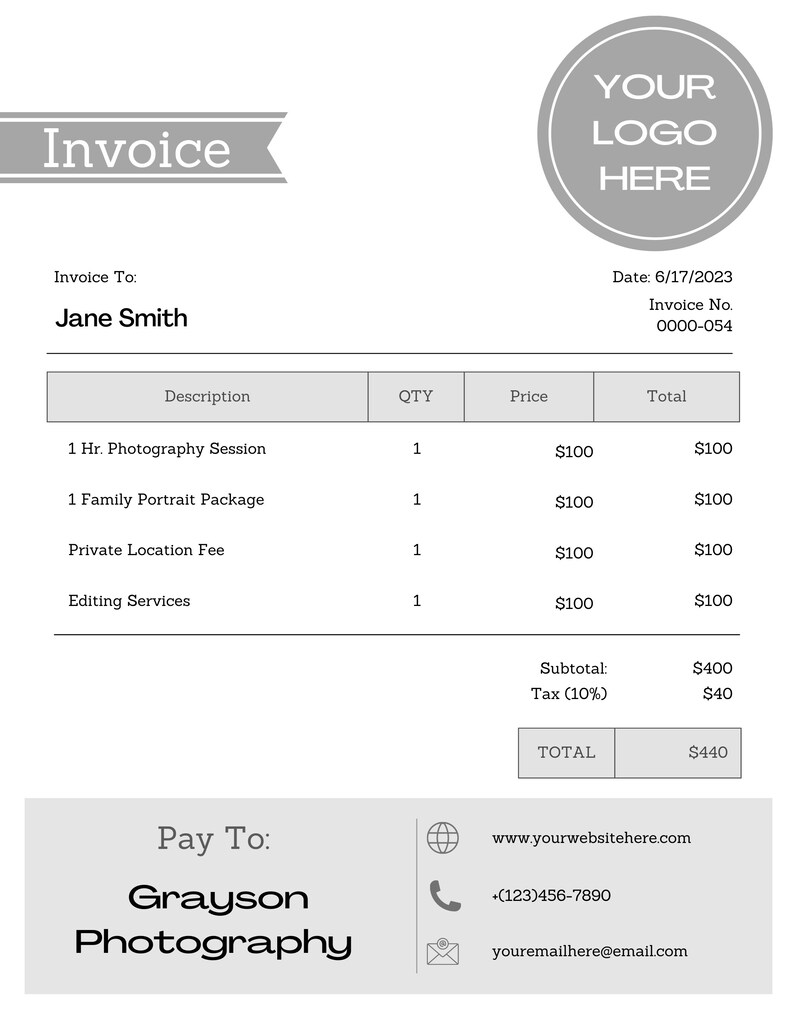 Invoice Template - Invoice Receipt Template - Order Form Template ...
