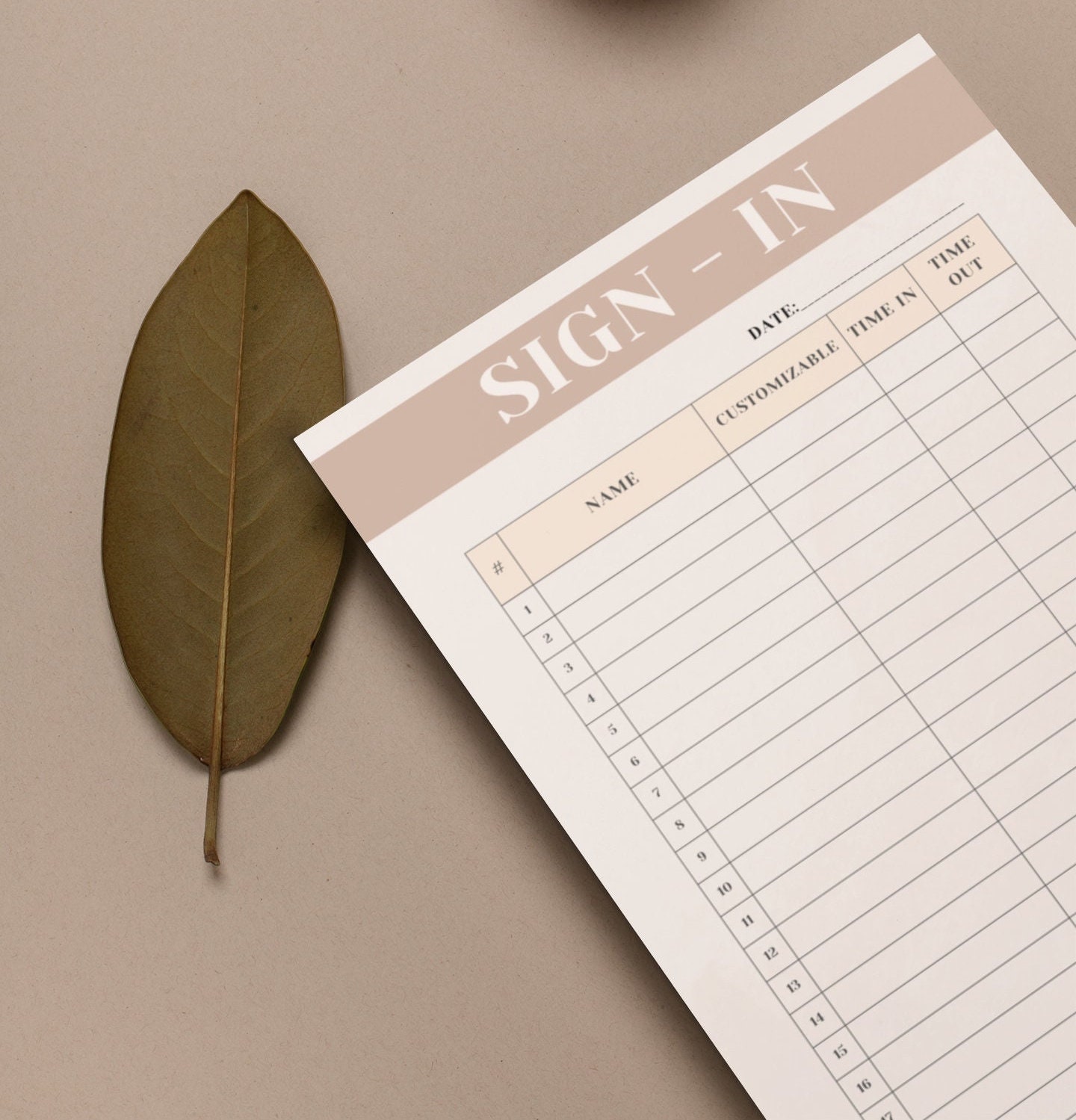 Editable Sign in Sheet, Instant Download, Sign in Sheet, Canva Template ...