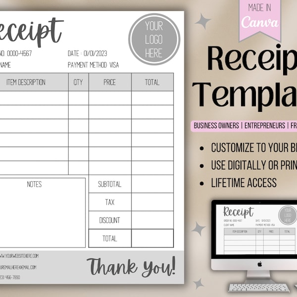 Receipt Template - Etsy
