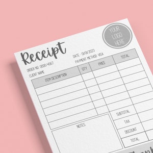 Small Business Printable Receipt Template Customizable | Invoice ...