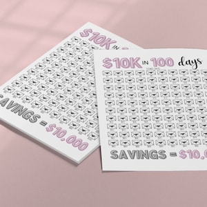 10K Savings Challenge Printable Saving Tracker Editable Template Money ...