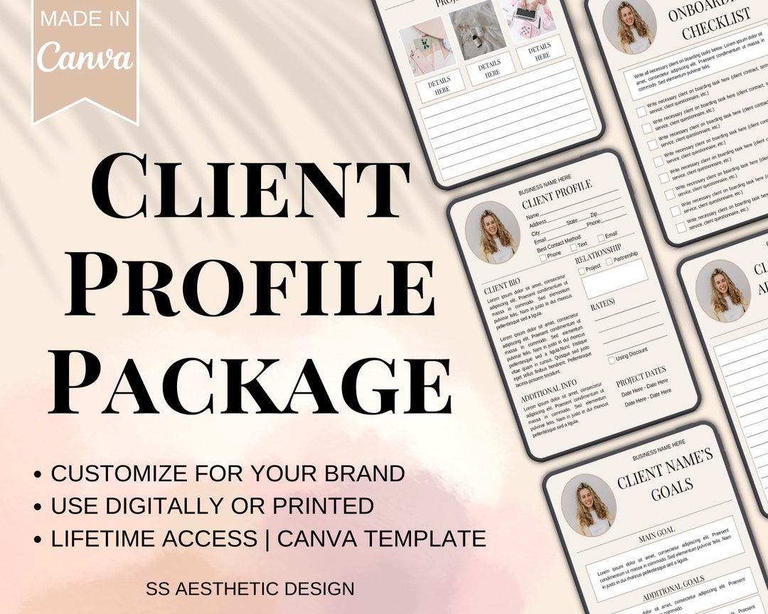 Business Client Profile Template Package | Client Onboarding | Virtual ...